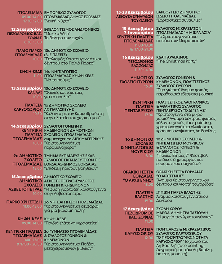 Δήμος Εορδαίας: Αυτό είναι το εορταστικό Χριστουγεννιάτικο πρόγραμμα ...